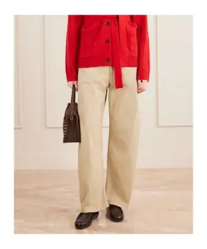 NILI LOTAN Tribeca Twill Barrel-leg Pants - Beige