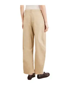 NILI LOTAN Tribeca Twill Barrel-leg Pants - Beige
