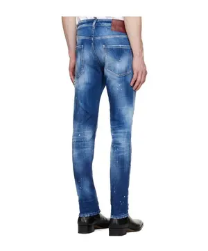 Dsquared2 Distressed Teddy Belt Loop Jeans - Blue