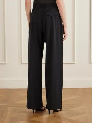 ST. AGNI Pleated Pinstripe Wide-leg Trousers