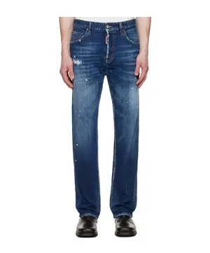 Dsquared2 Belt Loop Jeans With All-over Effects - Blue