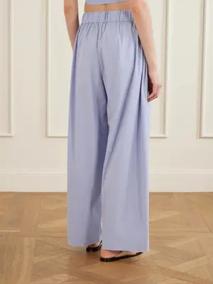 ST. AGNI Relaxed Wide-leg Trousers - Blue