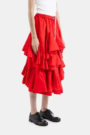 Comme Des Garçons Ruffled Skirt - Red