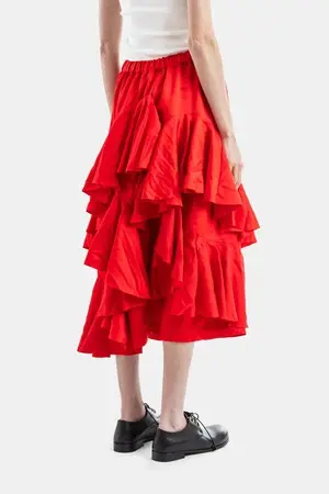 Comme Des Garçons Ruffled Skirt - Red
