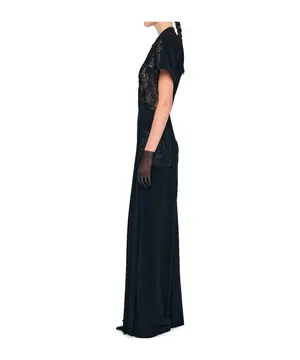 Norma Kamali Geralyn Short-sleeves Jumpsuit With Lace Detail