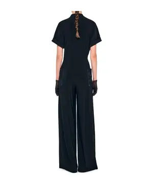 Norma Kamali Geralyn Short-sleeves Jumpsuit With Lace Detail
