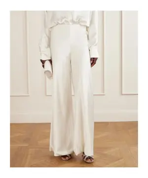 Norma Kamali High-waisted Elastic Waist Pants - White