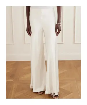 Norma Kamali High-waisted Elastic Waist Pants - White