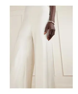 Norma Kamali High-waisted Elastic Waist Pants - White