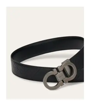 FERRAGAMO Reversible Gancini Belt - Black