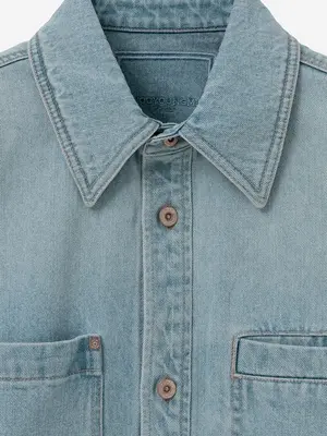 WOOYOUNGMI Floral Back Print Denim Shirt