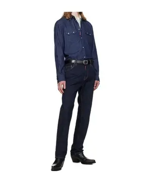 Dsquared2 Twin Peaks Long-sleeved Denim Shirt - Blue