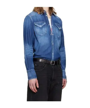 Dsquared2 Long-sleeved Denim Shirt - Blue