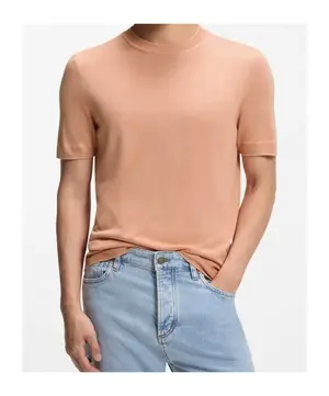 Hugo Boss Nottano Knitted Short-sleeve Top - Nude