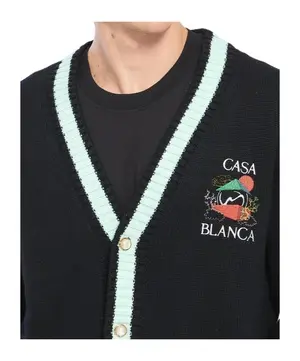 Casablanca Embroidered V-neck Cardigan
