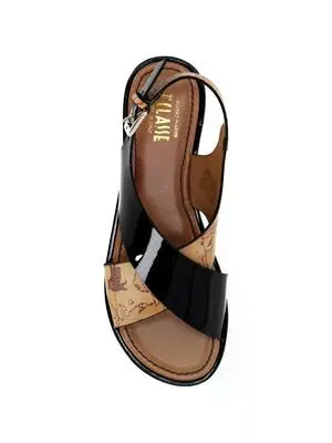 ALVIERO MARTINI 1° CLASSE Geo-map Crossover Strap Sandals