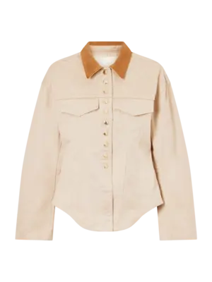 RÙADH The Lennox Suede-trimmed Organic Cotton-twill Jacket - Brown