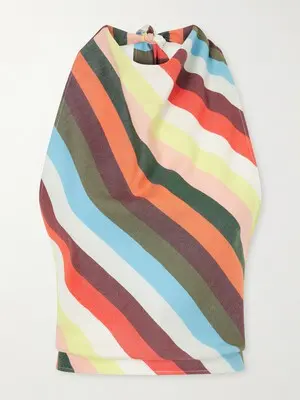 MARRAKSHI LIFE Halterneck Striped Cotton Tank Top - Multi