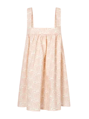 Matteau Babydoll Printed Linen And Cotton-blend Mini Dress - Pink