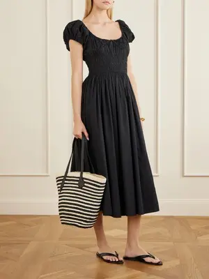 LIFFNER Striped Sisal Shoulder Bag With Leather Trim - Black