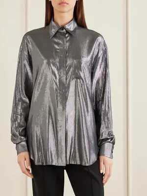 Giuliva Heritage Carmen Satin Shirt - Silver