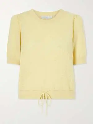 FRAME Charm Knitted Cashmere Sweater - Yellow
