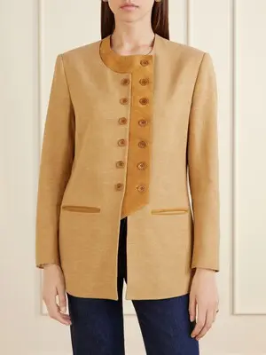 Giuliva Heritage Lara Linen-blend Blazer - Metallic