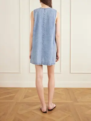 FRAME Crochet Tide Organic Cotton-blend Mini Dress - Blue