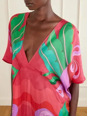 Farm Rio Printed Satin Coverup