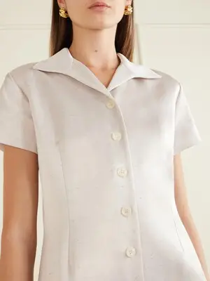 Bernadette York Dupioni Mini Shirt Dress