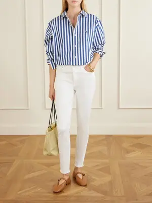 FRAME Le High Skinny High-rise Jeans - White