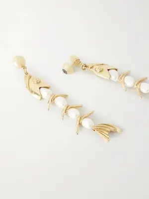 ALEMAIS Calypso Gold-tone And Pearl Drop Earrings - Multi