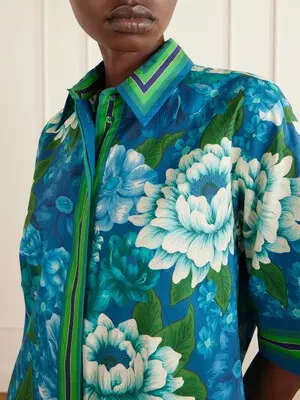 ALEMAIS Margo Striped Floral-print Organic Cotton-voile Shirt - Multi