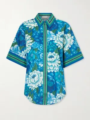 ALEMAIS Margo Striped Floral-print Organic Cotton-voile Shirt - Multi