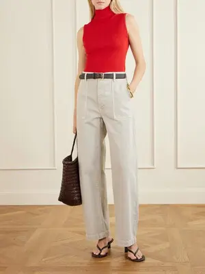 FRAME High Rise Curve Wide-leg Barrel Jeans - Gray