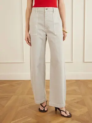FRAME The Bow Cargo High-rise Wide-leg Barrel Jeans - Gray