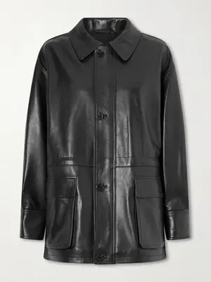 ARMA Maeve Paneled Leather Jacket - Black