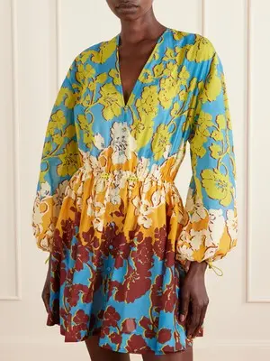 ALEMAIS Splice Cotton And Silk-blend Mini Dress