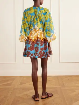 ALEMAIS Splice Cotton And Silk-blend Mini Dress