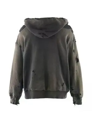 SAINT MXXXXXX Distressed Logo-patch Hoodie