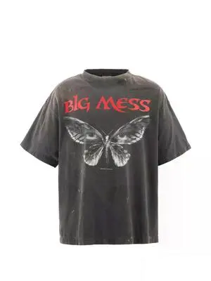 SAINT MXXXXXX Butterfly-print T-shirt - Black