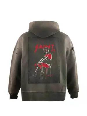 SAINT MXXXXXX Distressed Graphic Hoodie