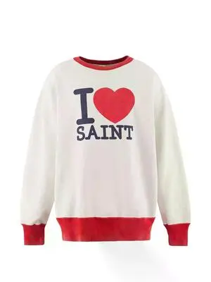 SAINT MXXXXXX Graphic Print Crewneck Sweatshirt - Neutrals