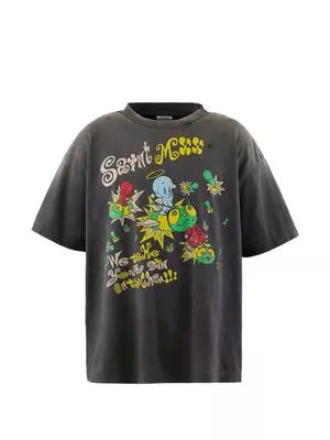 SAINT MXXXXXX Graphic-print T-shirt - Black