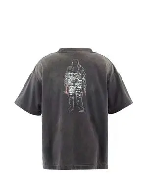 SAINT MXXXXXX Graphic-print Crew-neck T-shirt - Black
