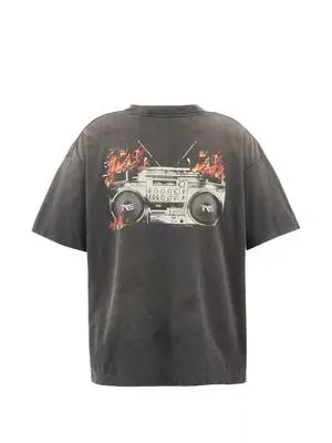 SAINT MXXXXXX Distressed Graphic-print T-shirt