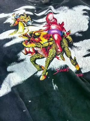 SAINT MXXXXXX Graphic-print Distressed T-shirt