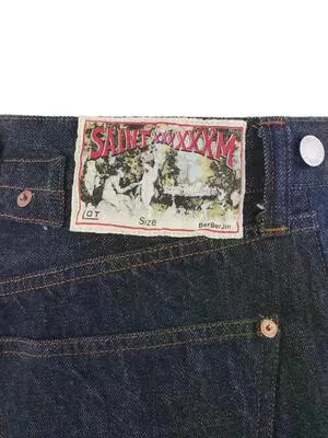 SAINT MXXXXXX Berberjin Buckle-fastening Straight-leg Jeans - Blue