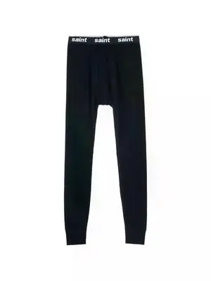 SAINT MXXXXXX Thermal Logo-waistband Trousers - Black