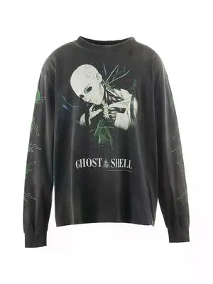 SAINT MXXXXXX Ghost In The Shell Graphic-print Long-sleeve T-shirt - Black